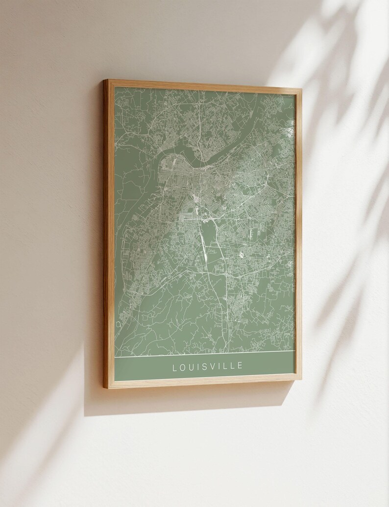 LOUISVILLE KENTUCKY MAP, Printable Digital Download, City Poster, High ...