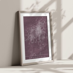 SPRINGFIELD CITY MAP Line Art City Map Road Map of - Etsy