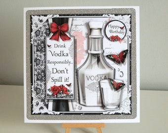 Vodka Birthday Card - Etsy UK