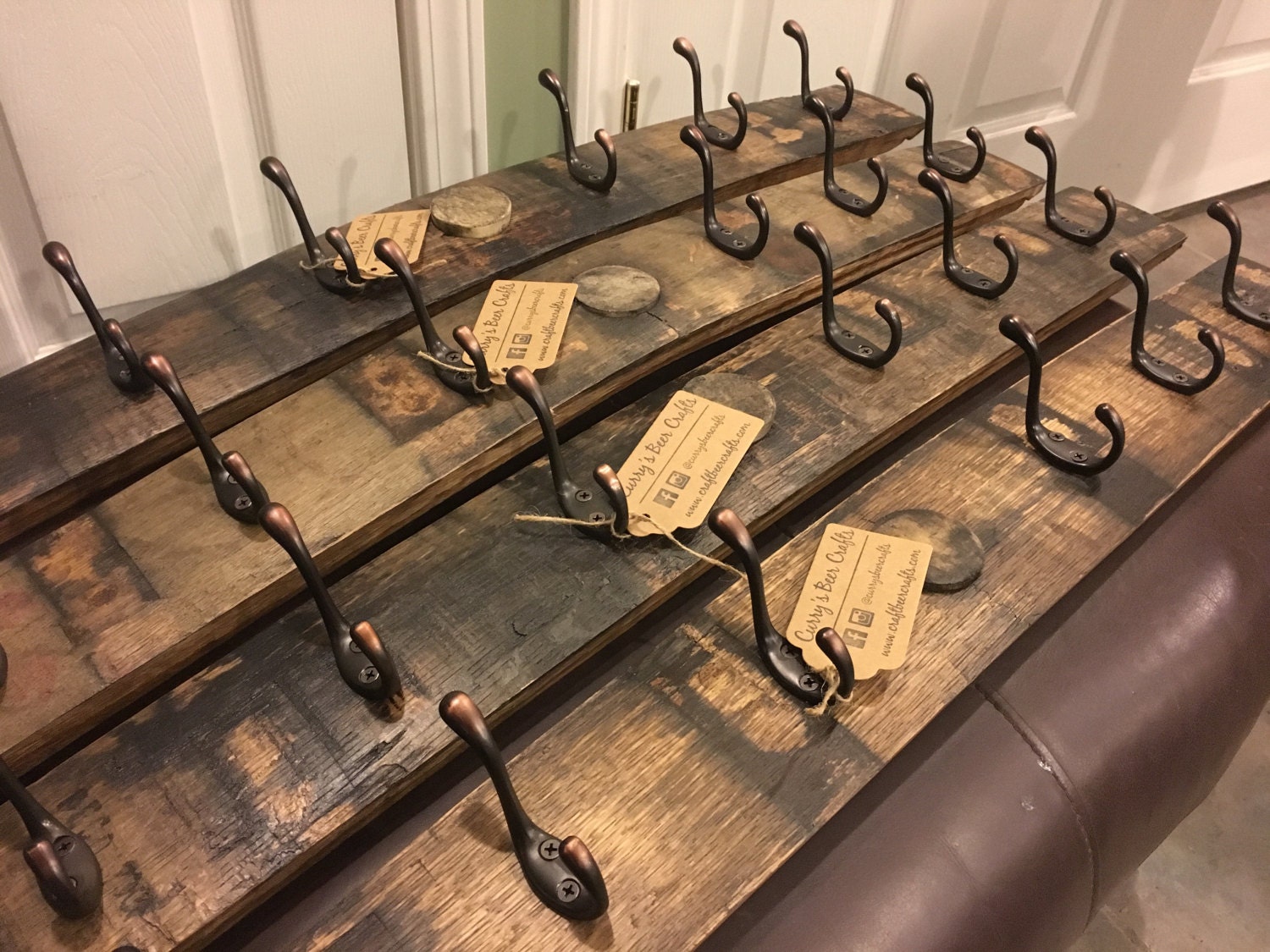 Bourbon Barrel Coat Rack Hat Rack Wood Rack Rustic Wall | Etsy