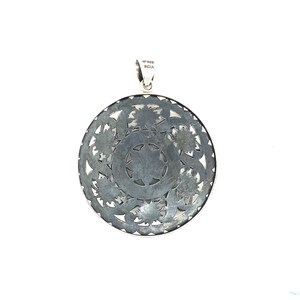 Vintage India Floral Scroll Extra-large Sterling Silver Medallion Disk ...