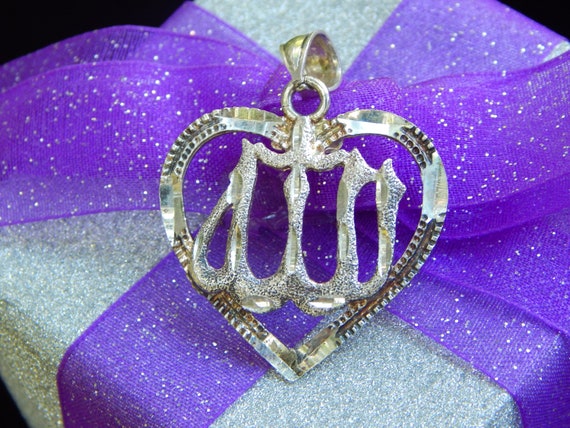 Pre-Loved Arabic Allah الله God Open Heart Sterling S… - Gem