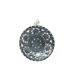 Vintage India Floral Scroll Extra-large Sterling Silver Medallion Disk ...