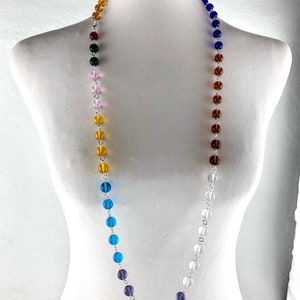 Montessori Large Glass Bead Necklace, Meditation Bead Chain, Montessori ...