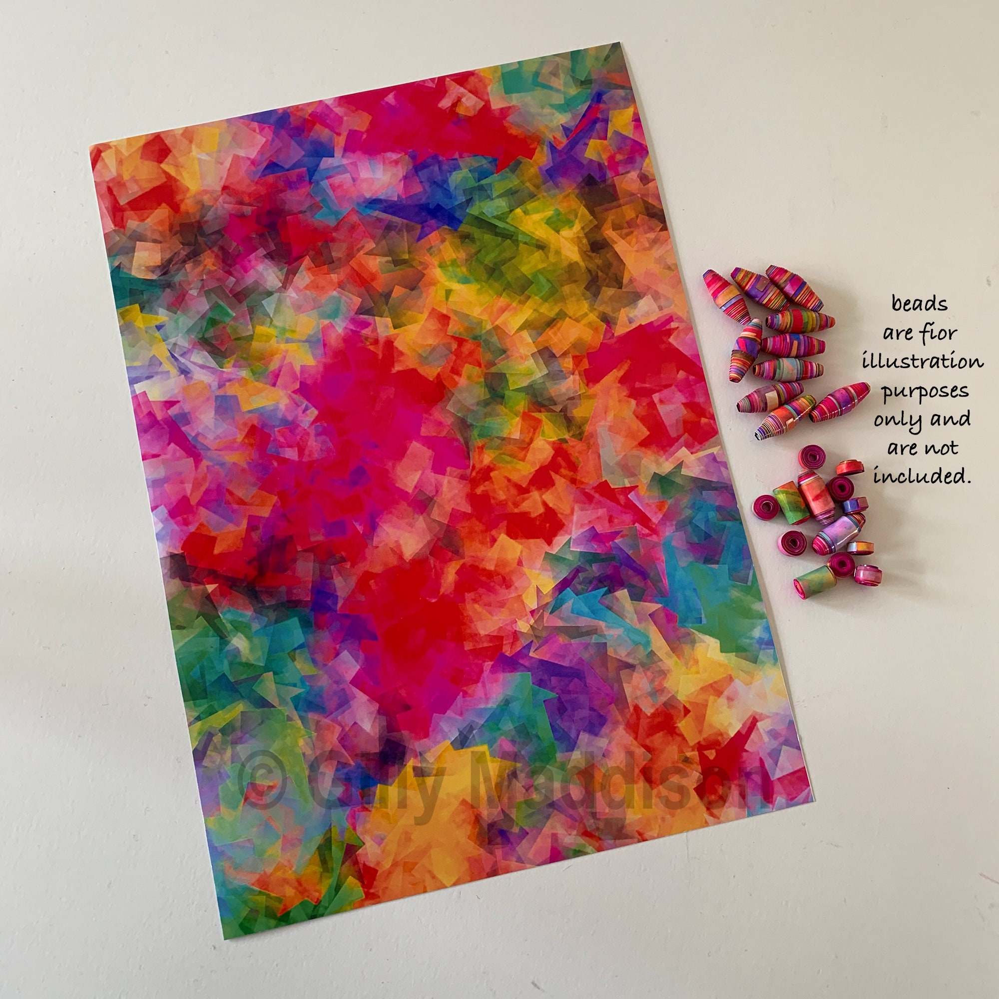 Designer Paper Bead Printable Jazz up Winter, Celebrate Summer Jabberwocki Design A4 & US Letter ...