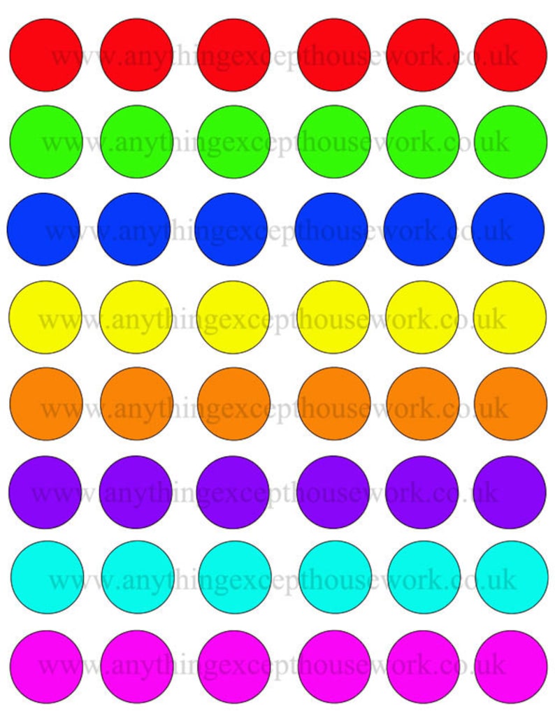 Printable Bottle Cap Images - Plain Colors for Backgrounds - Etsy