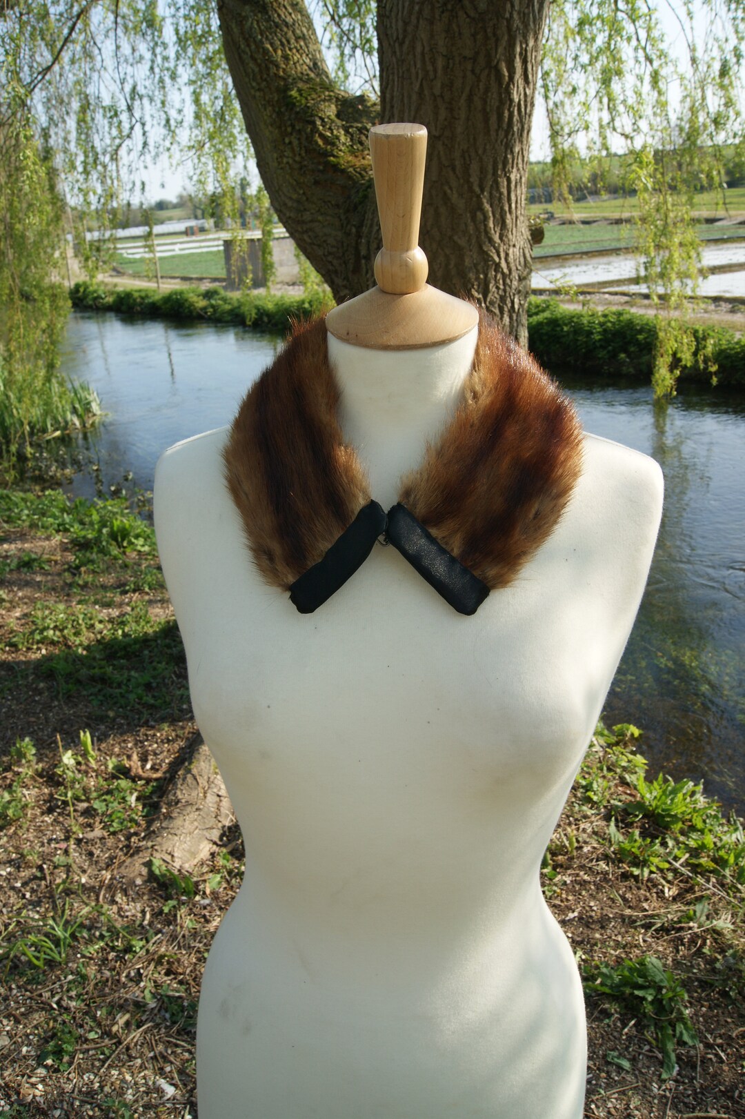 A Mink Fur Collar Lined With Floral Fabric. - Etsy