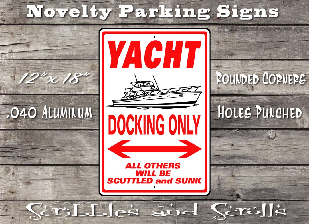 Yacht Docking Sign - Garage Basement Wall Art Décor Gift Pershing ...