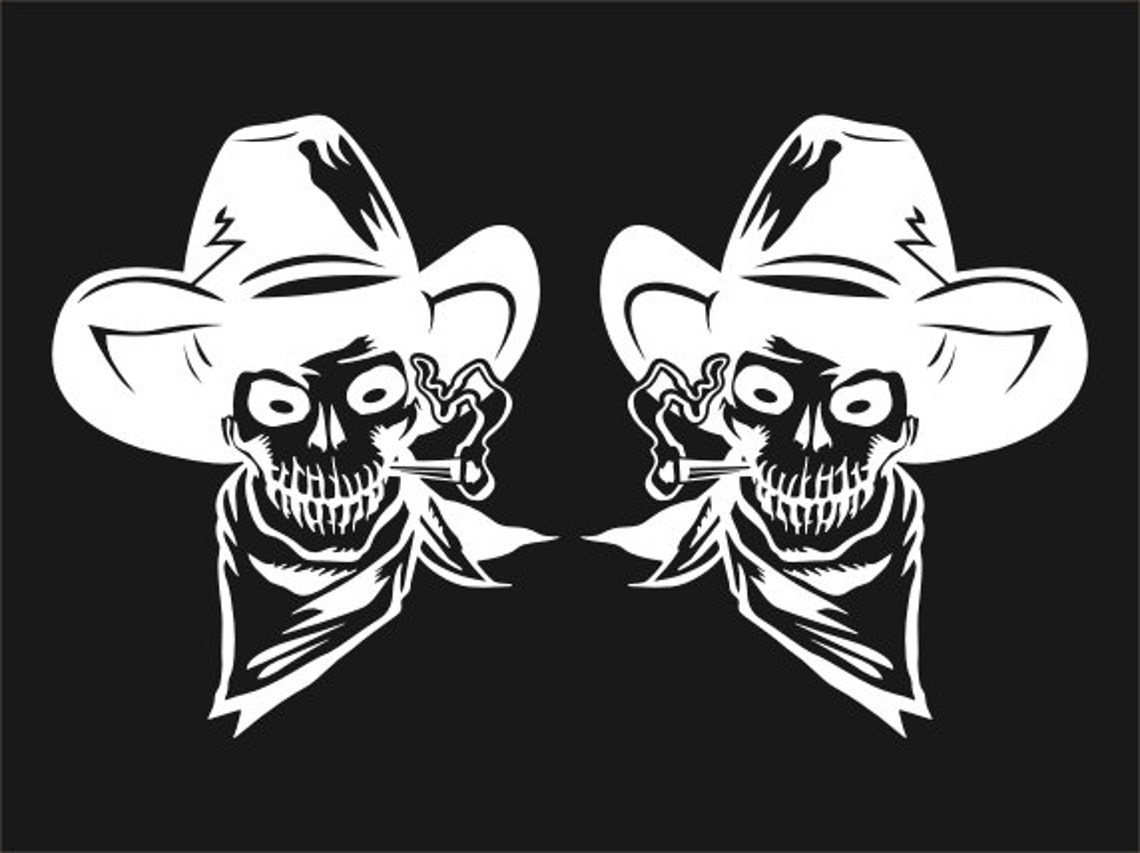 Cowboy Skull Decals 2 Decals Vinyl Decal - Etsy