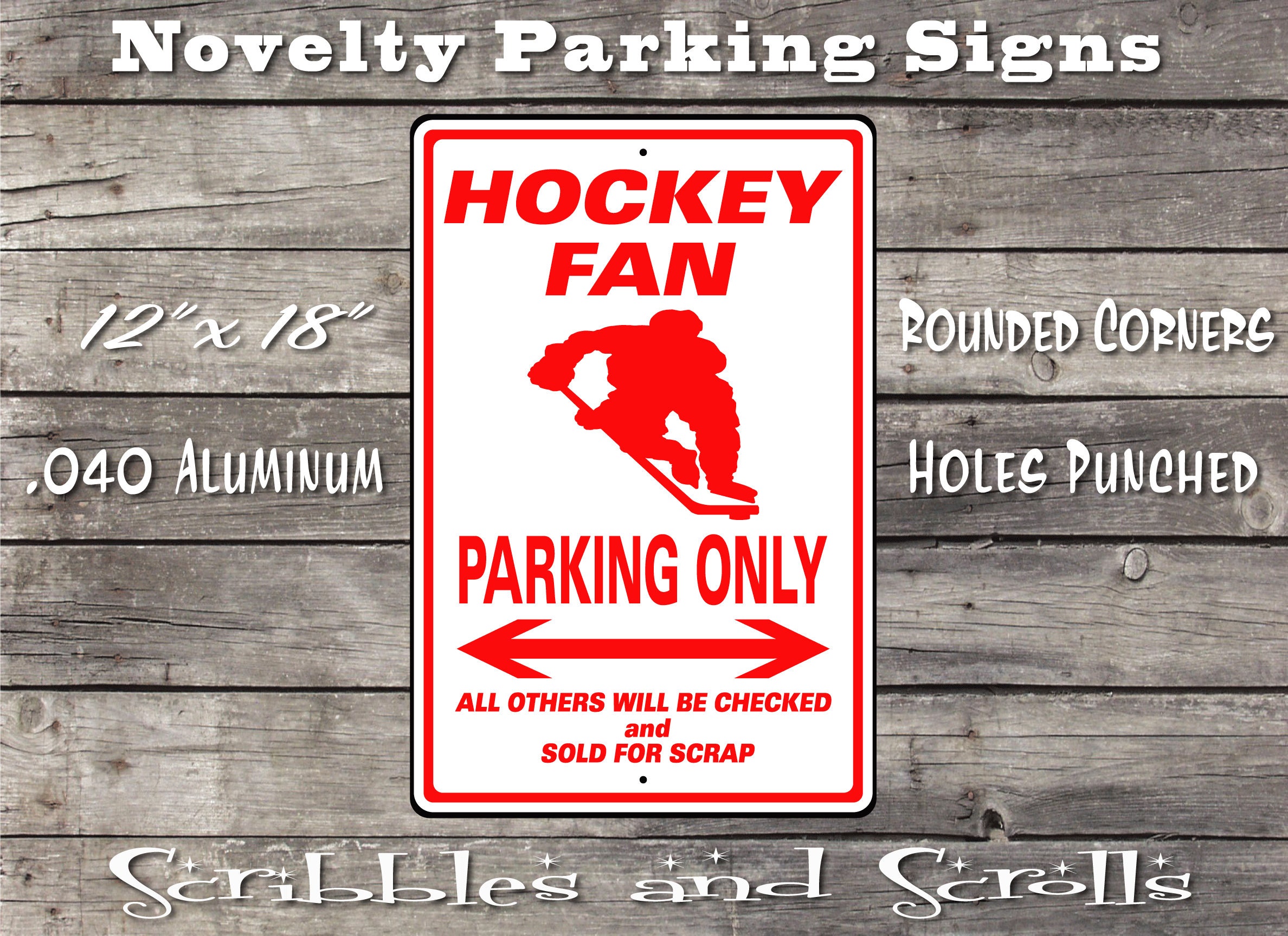 Hockey Fan Parking Sign Sports NHL Rink Zamboni Ice | Etsy