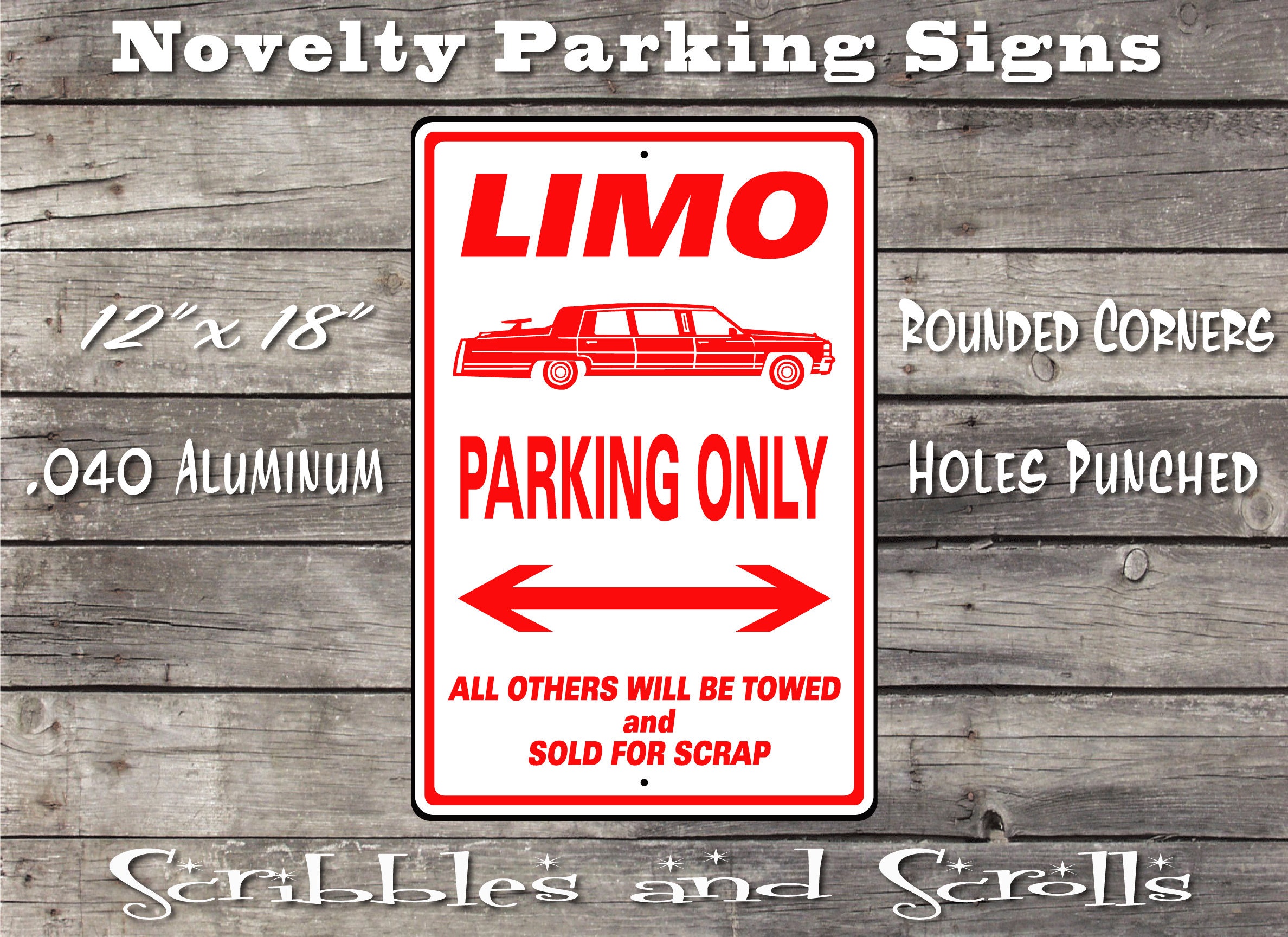 Limo Parking Sign Sign Hot Rod Mancave Garage Bar for Auto | Etsy