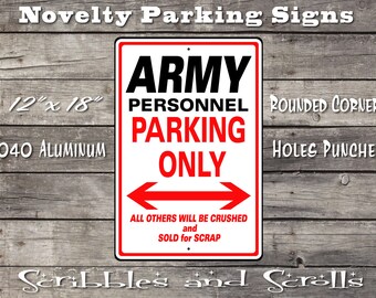 Army Parking Sign - Etsy