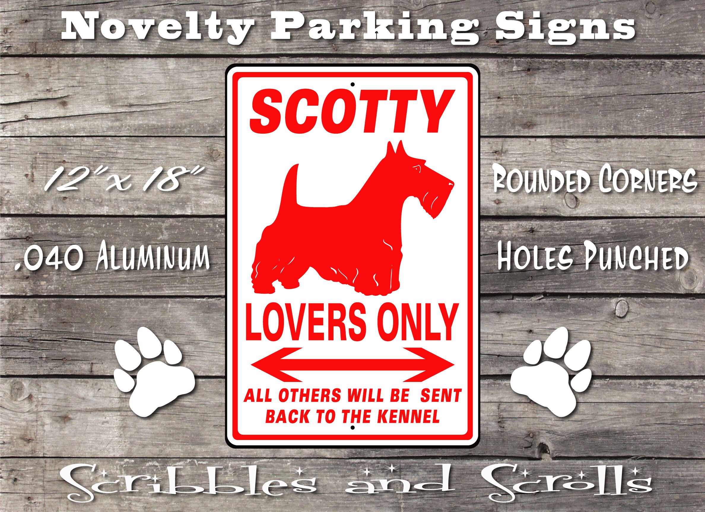 Scottish Terrier Scotty Dog Lovers Parking Sign Mancave Garage | Etsy