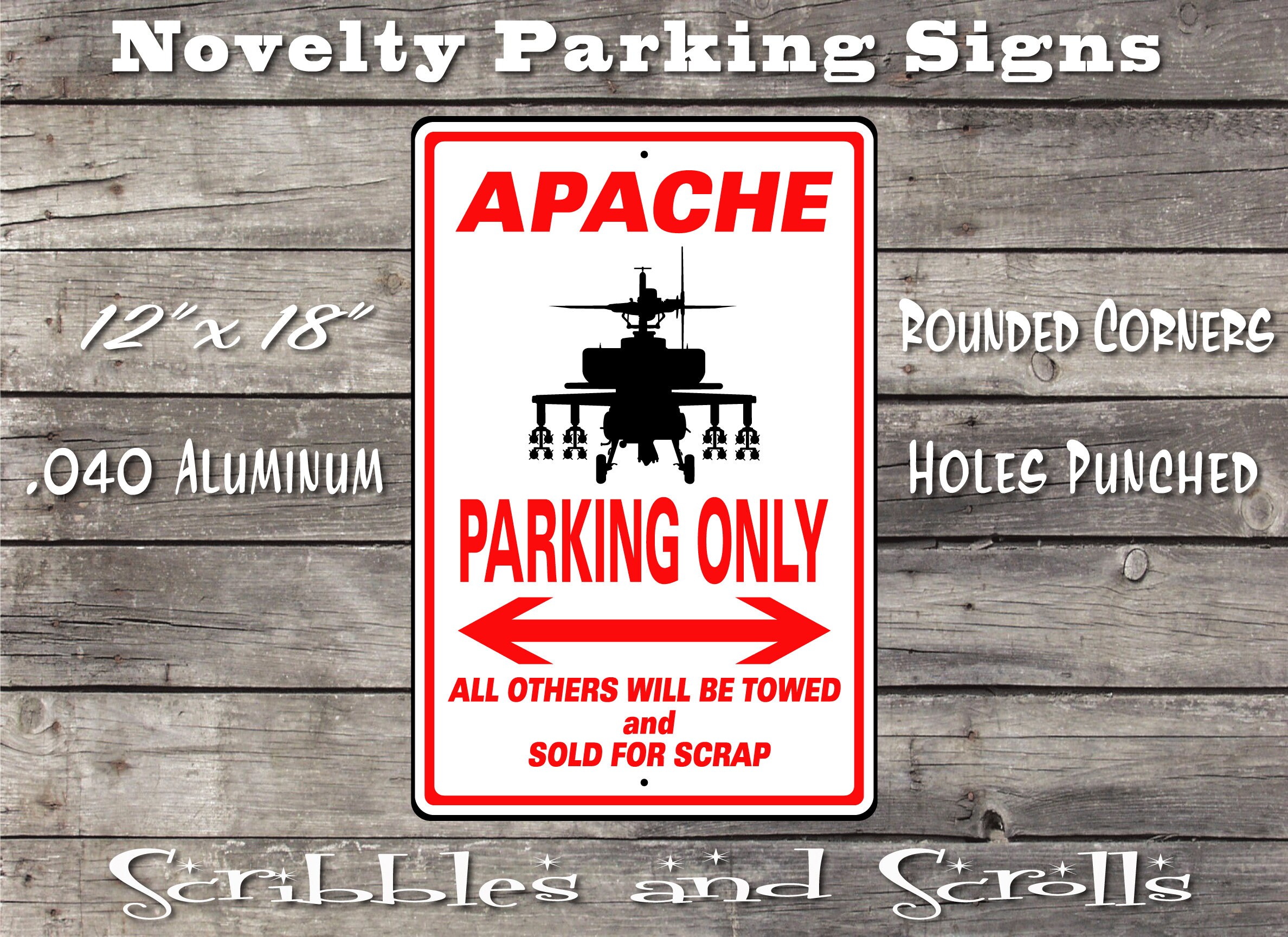 Apache Helicopter Parking Sign Technician Jet Prop | Etsy