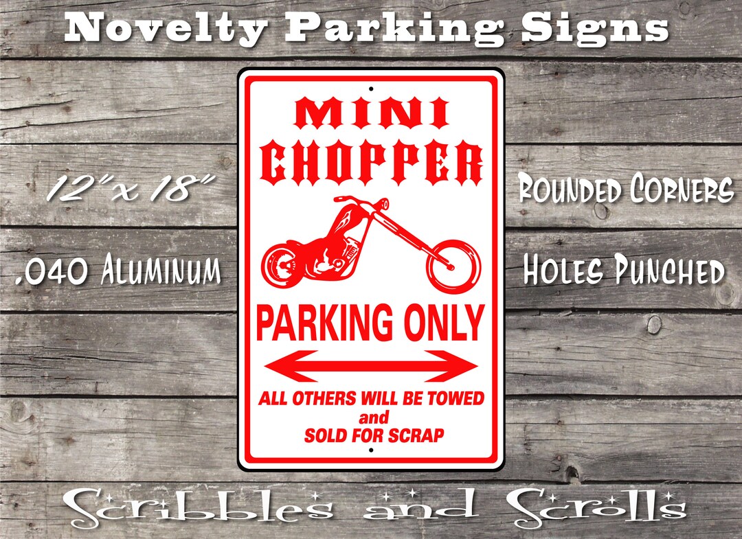 Mini Chopper Parking Sign, Motorcycle, Moto, Track, Race, Racing ...