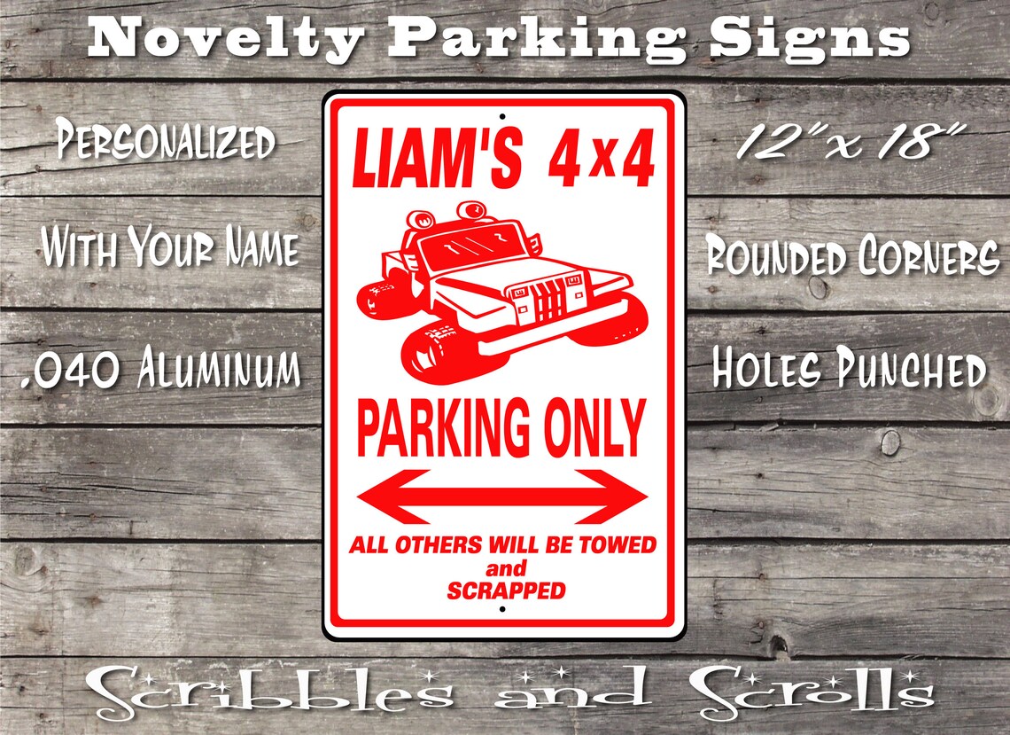 Personalized Parking Sign for Jeep 4x4 Wrangler Renegade - Etsy