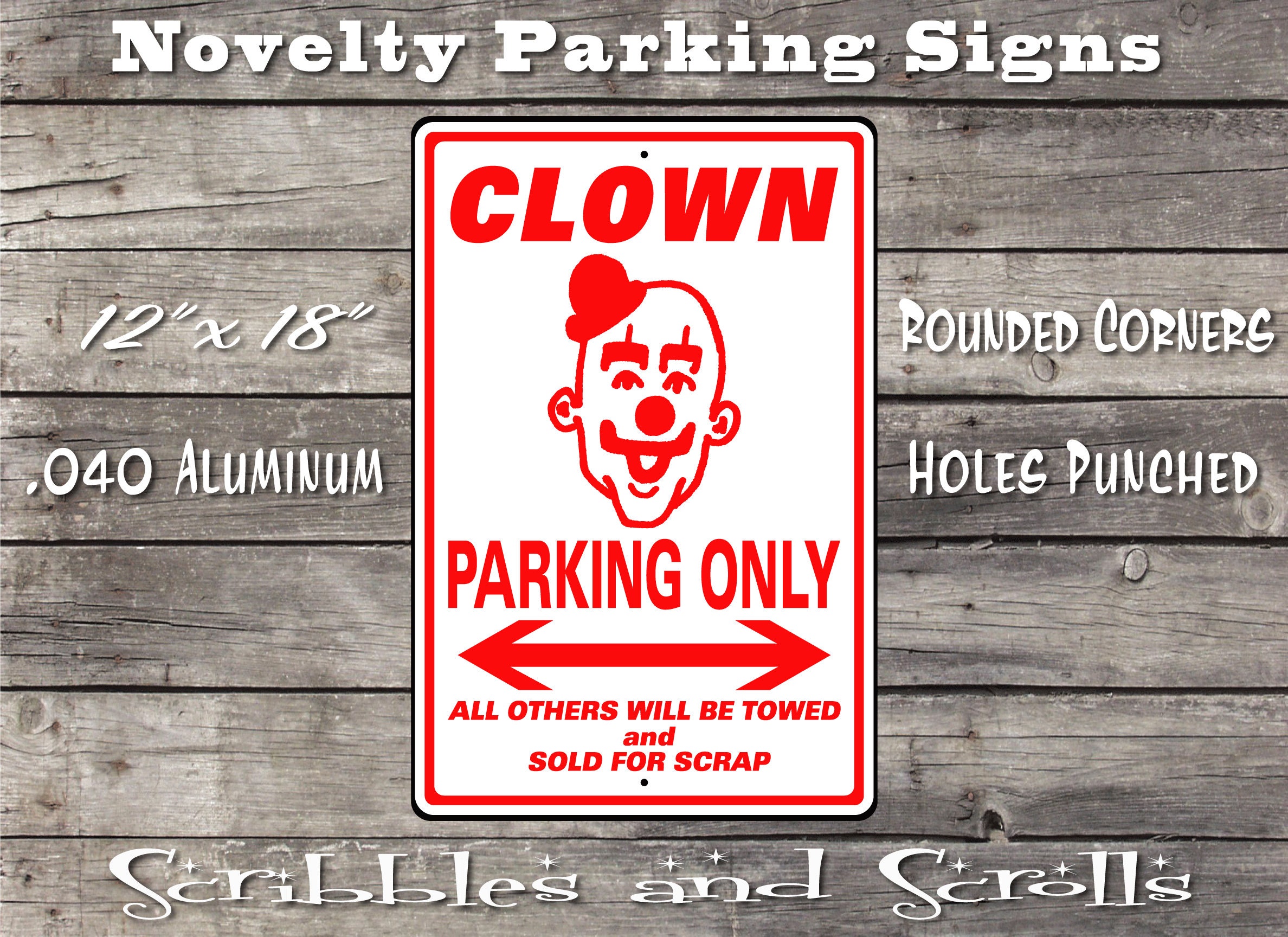 Clown Parking Sign Kids Birthday Party Children Entertainer | Etsy