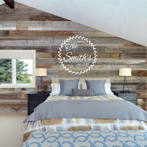 Wedding Personalized Est Wreath Decal , Wall Decal - Etsy