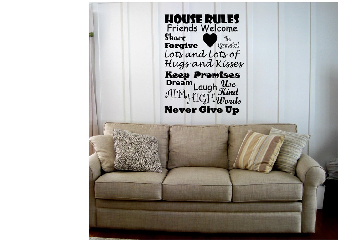 House Rules, Family Wall Words Vinyl Decal - Etsy