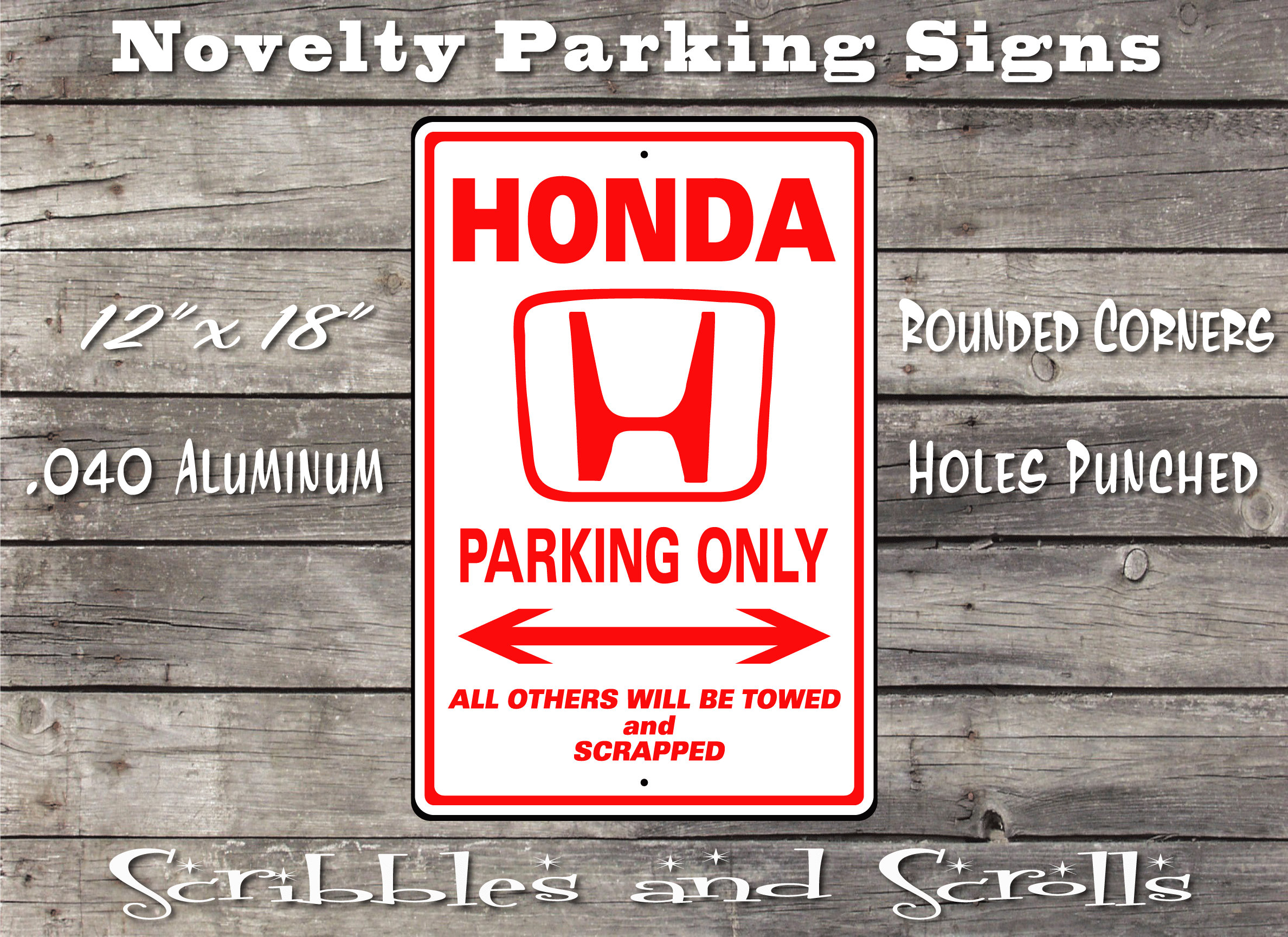 Honda Parking Street Sign, Mancave, Garage, Kids Room, Car Civic ...