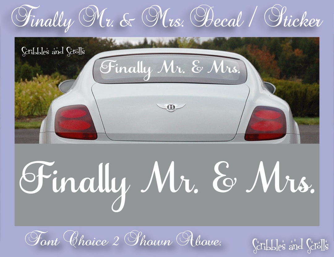 Finally Mr. & Mrs. Decal / Sticker for Your Limo Limosine Window ...