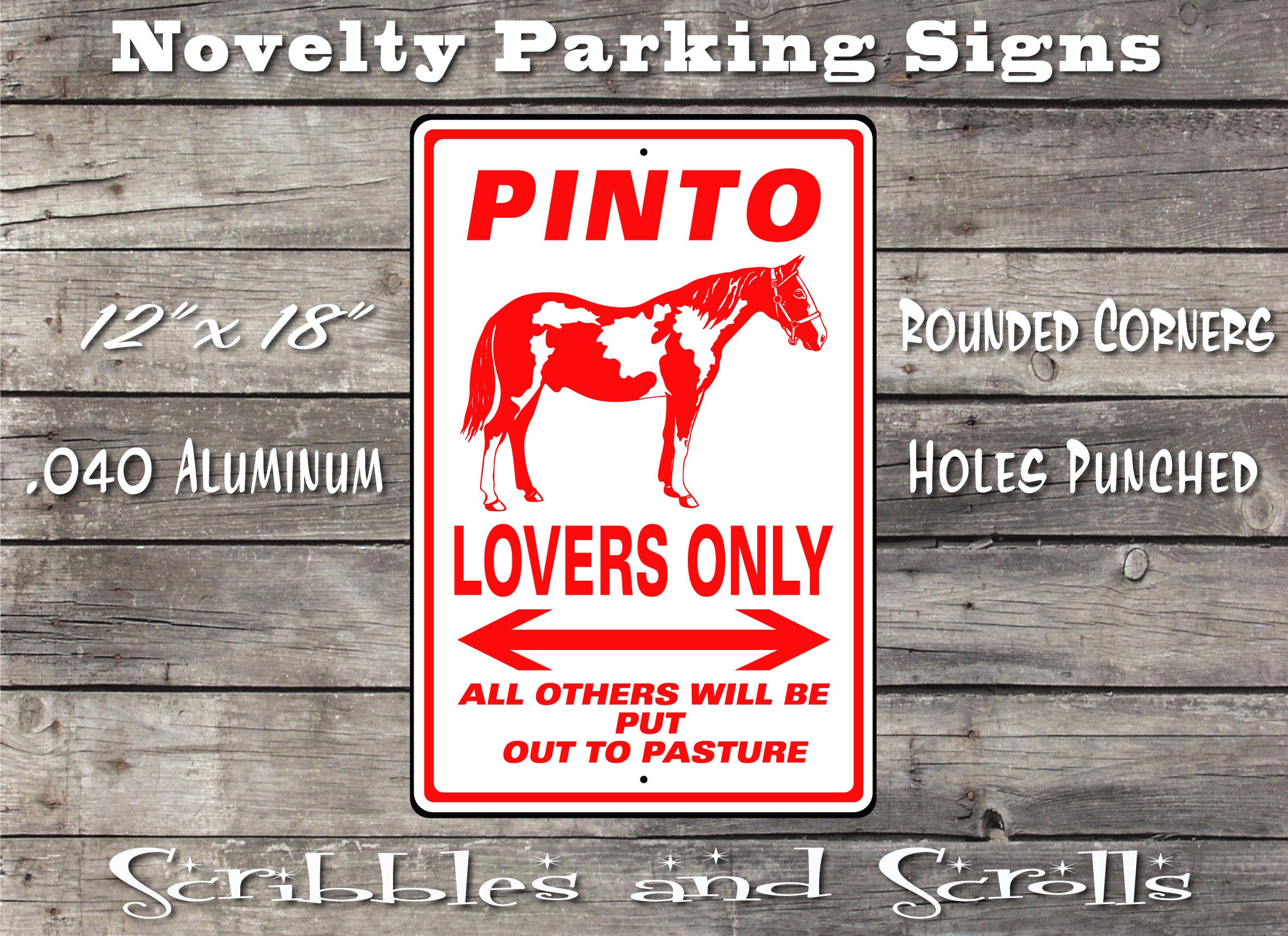 Pinto Horse Parking Sign Equestrian Equine Breeding Breed | Etsy