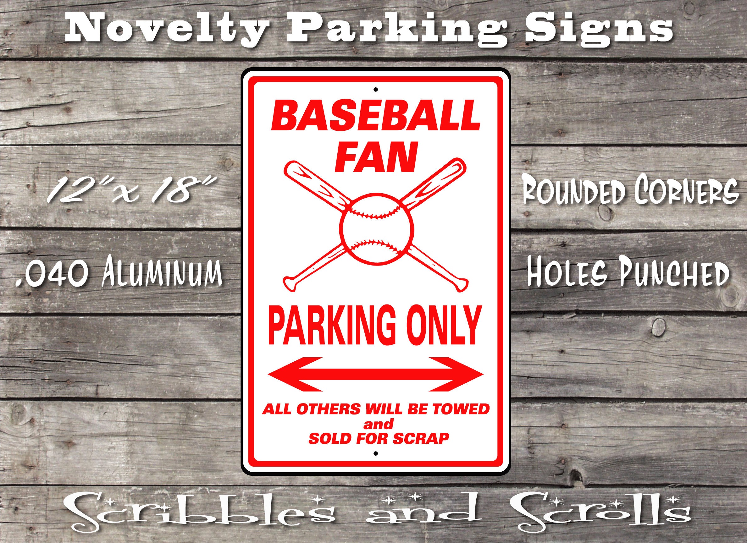 Baseball Fan Parking Sign Ballpark Diamond Bat Ball | Etsy