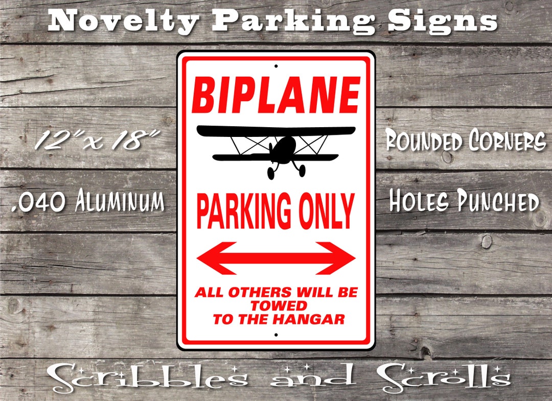 Biplane Parking Sign - Airplane FAA Military Aviation Airframe ...
