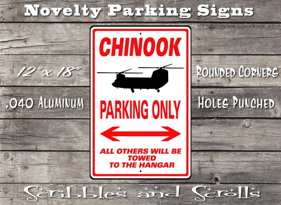 Chinook Helicopter Parking Sign Boeing CH-47 Helicopter FAA | Etsy