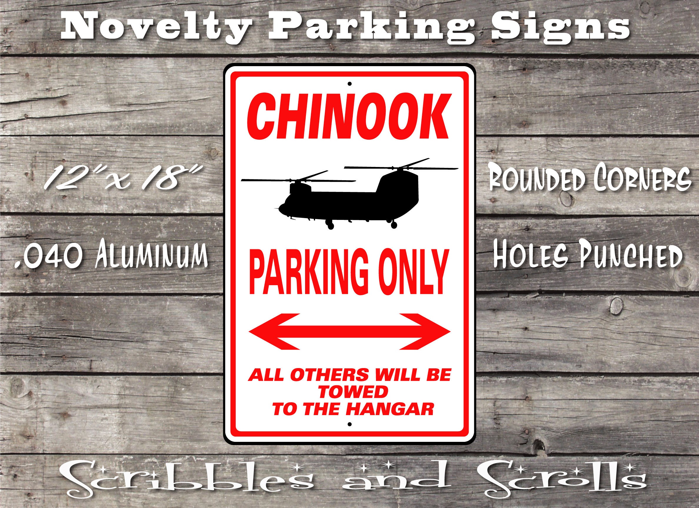 Chinook Helicopter Parking Sign Boeing CH-47 Helicopter FAA | Etsy