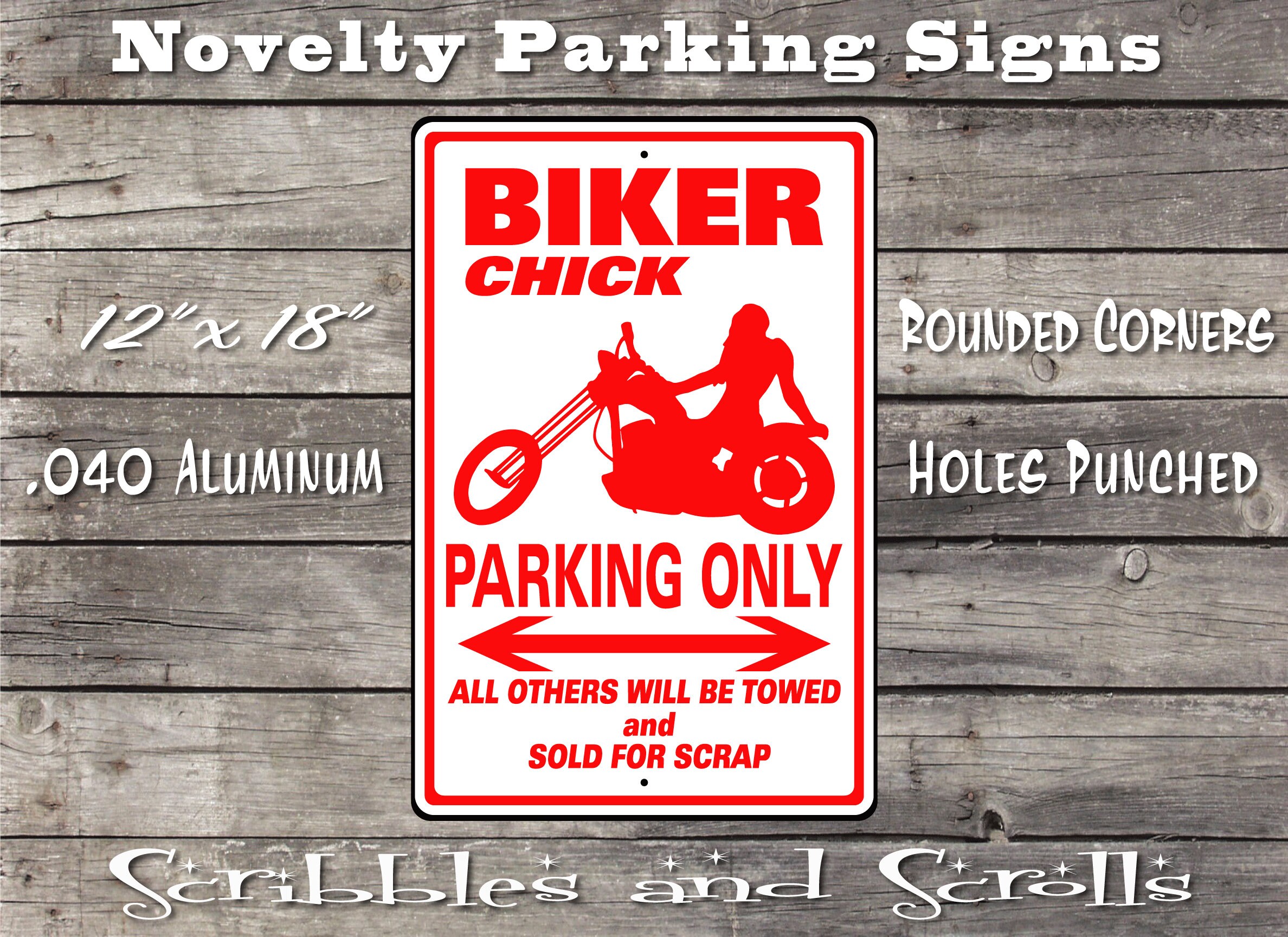 Biker Chick Parking Sign Motorcycle Moto for Harley | Etsy