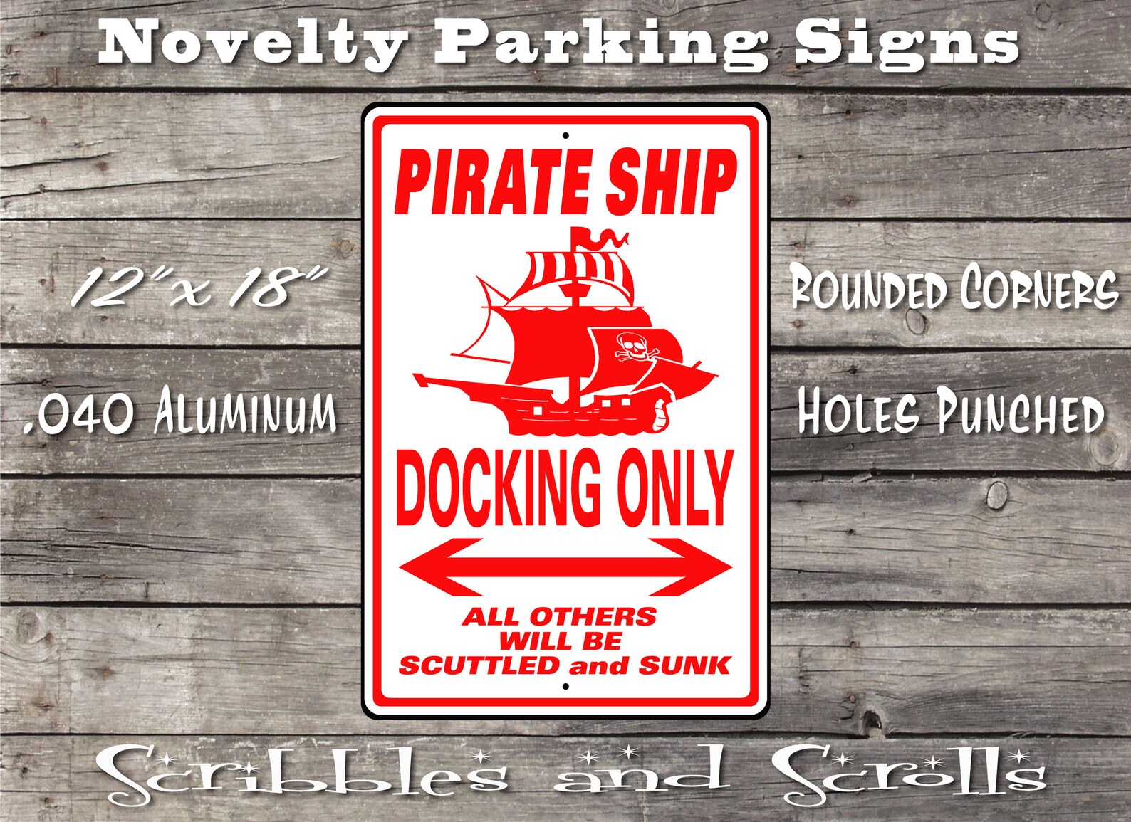 Pirate Ship Docking Parking Sign Garage Basement Wall Art - Etsy