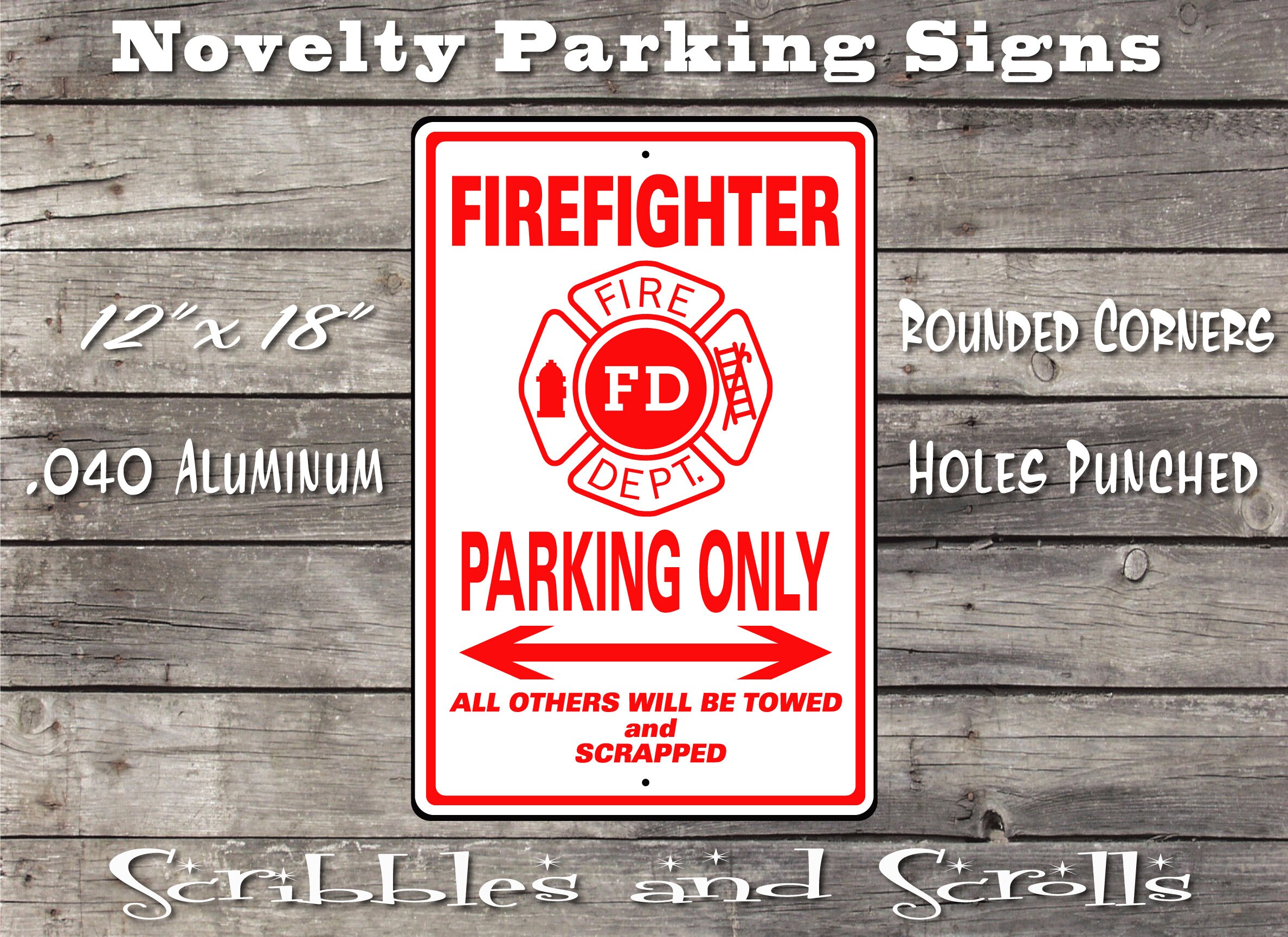 Fire Fighter Parking Sign First Responder Emergency | Etsy