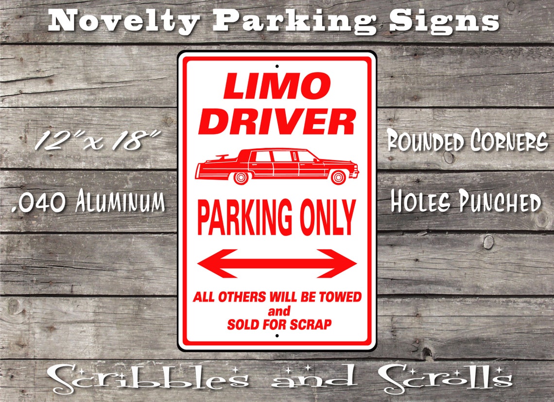 Limo Driver Parking Sign Sign Hot Rod Mancave Garage Bar - Etsy