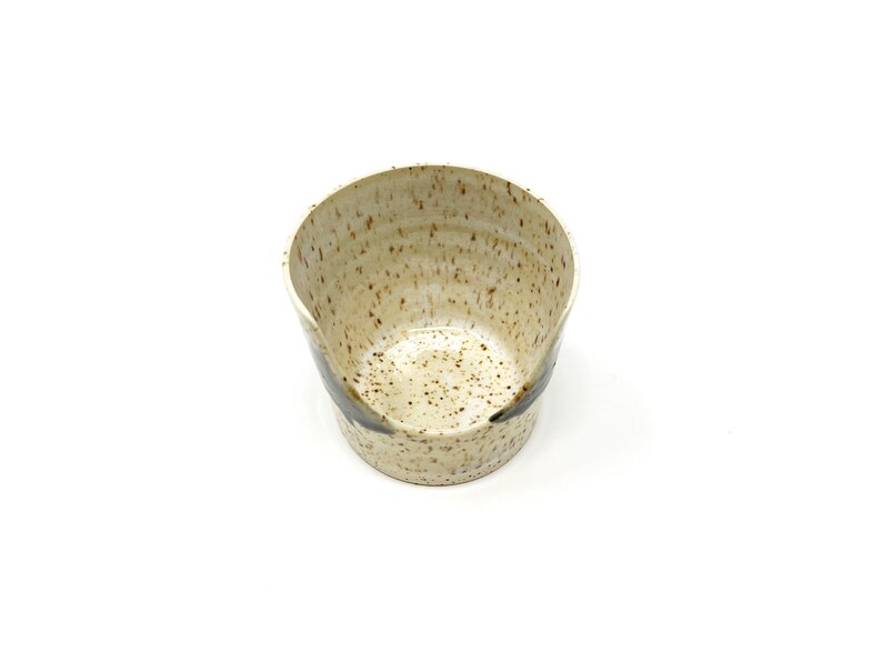 Handmade Ceramic Spoon Rest Cream Brown Speckled Stoneware Black Drip ...
