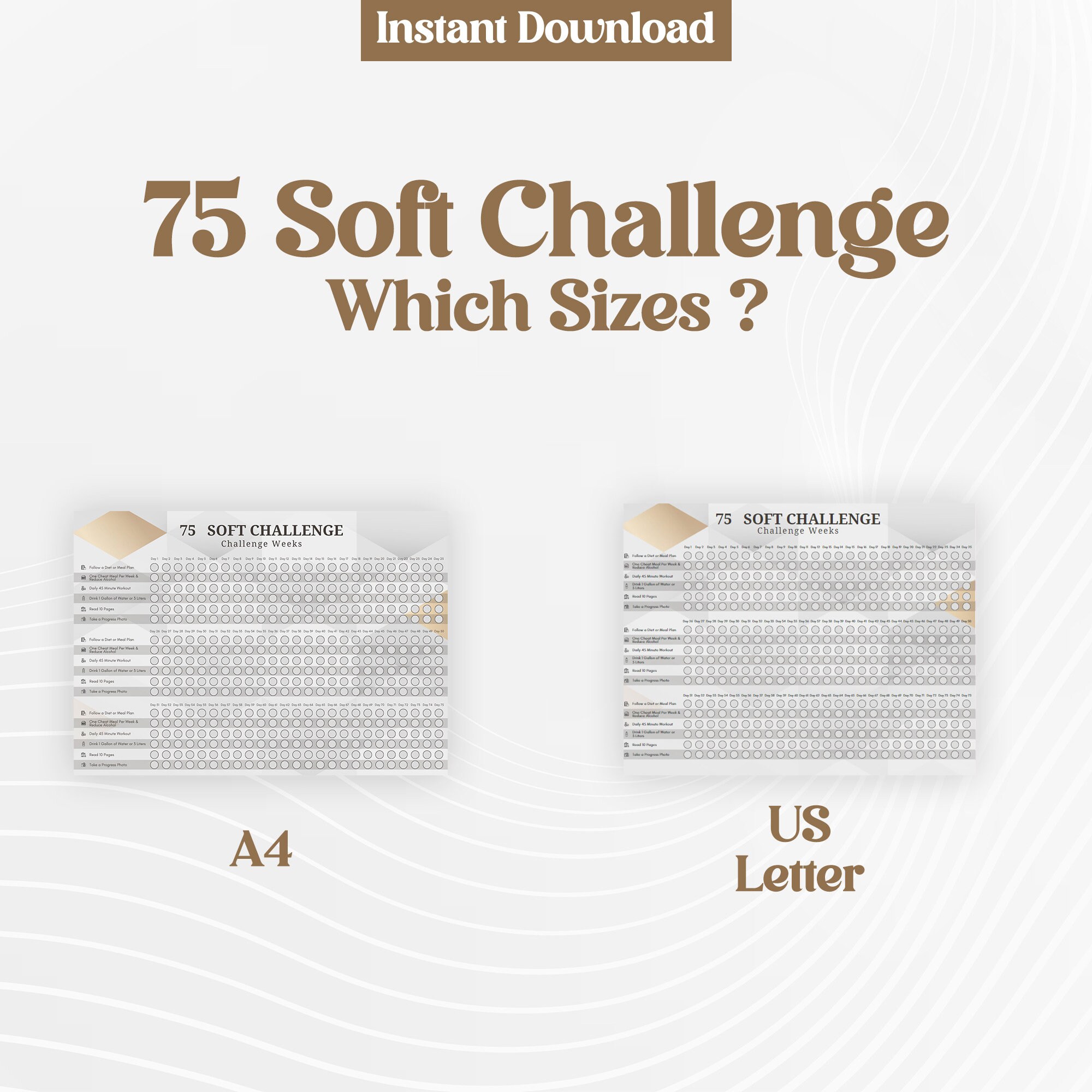 75 Soft Challenge, Editable and Printable Soft Challenge, 75 Day ...