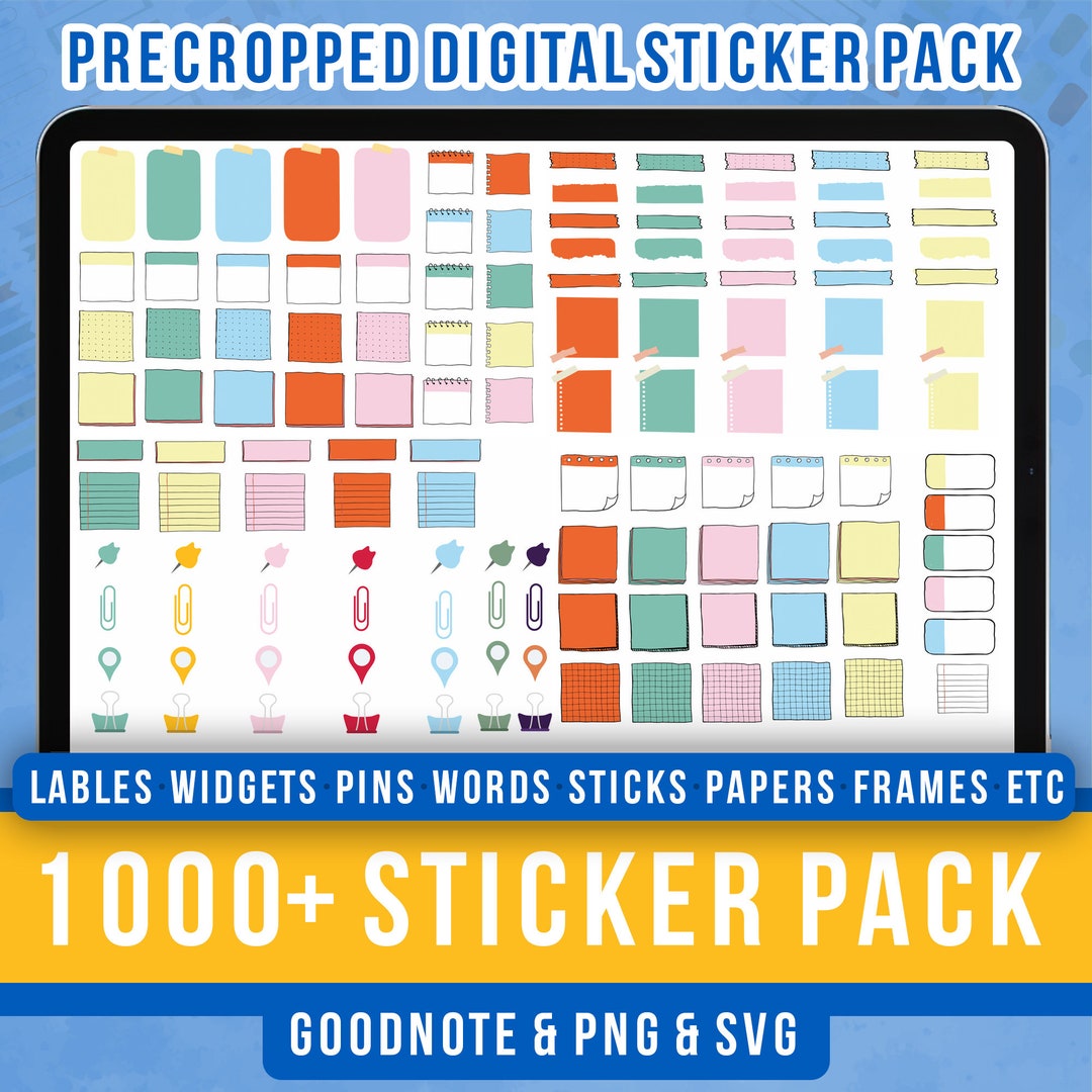 1000 Digital Widget Sticker Pack Goodnote Sticker, Notability ...