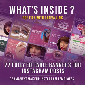 77 Permanent Makeup IG Templates, Editable PMU Social Media Posts, Pmu ...