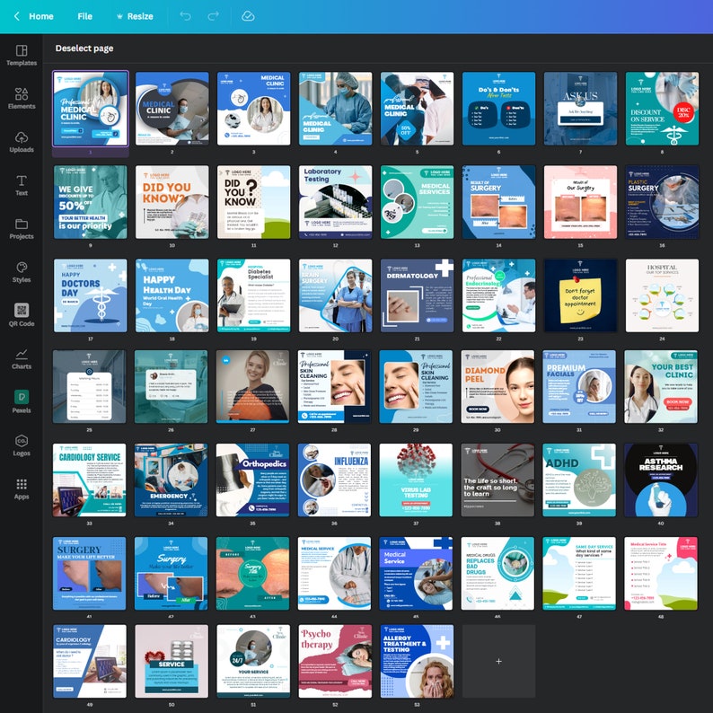 53 Medical IG Templates, Post Templates, Editable Post, Social Media ...
