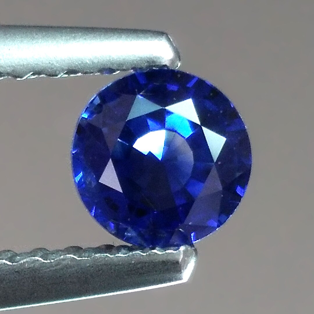 0.55cts 4.6mm Round Deep Blue Ceylon Natural Sri Lanka Sapphire Loose ...