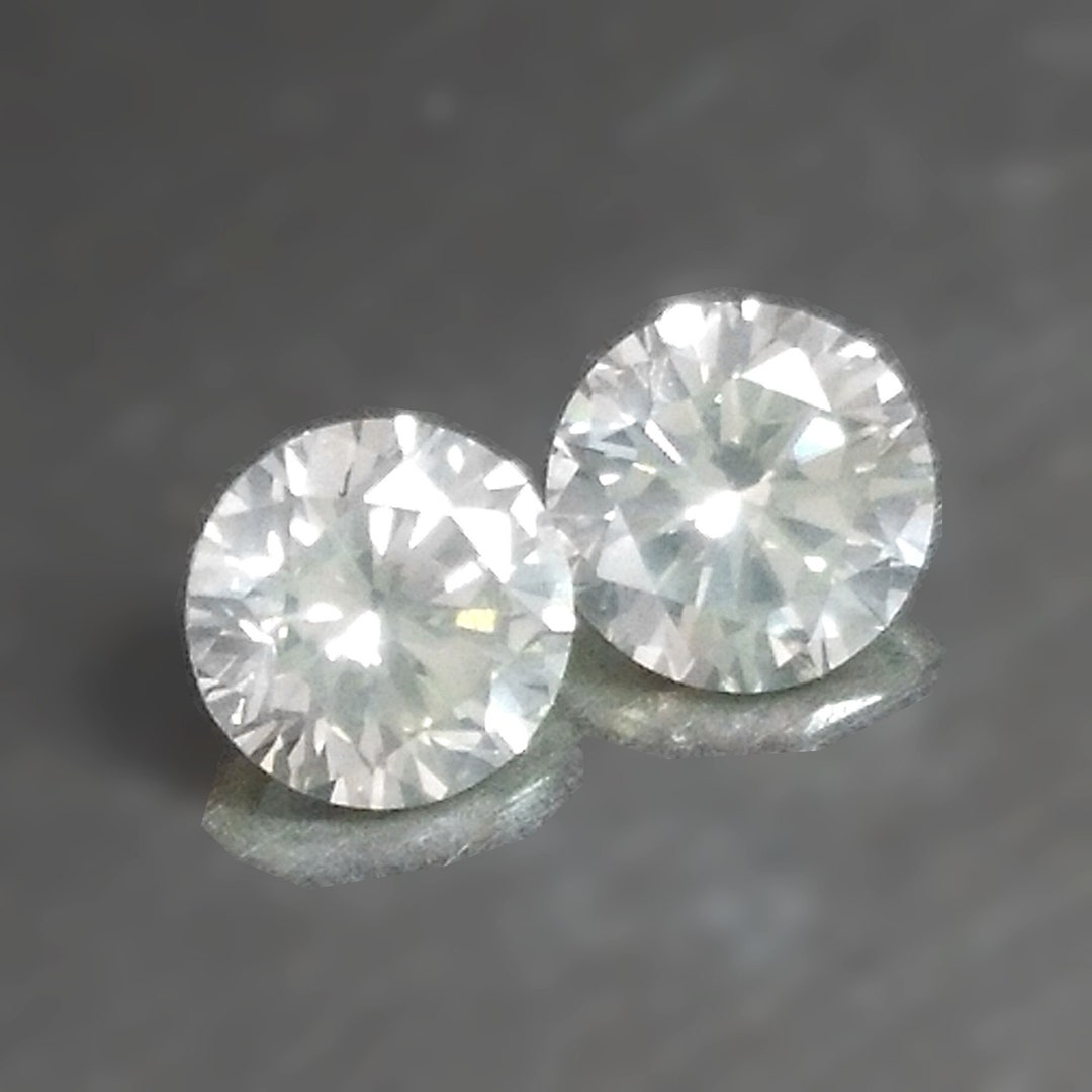 0.42cts 3.8mm Round Pair Untreated White I Color Natural Earth Mined ...