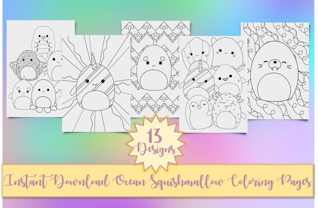 Ocean Squishmallow Printable PDF Coloring Pages Squishmallow - Etsy Canada