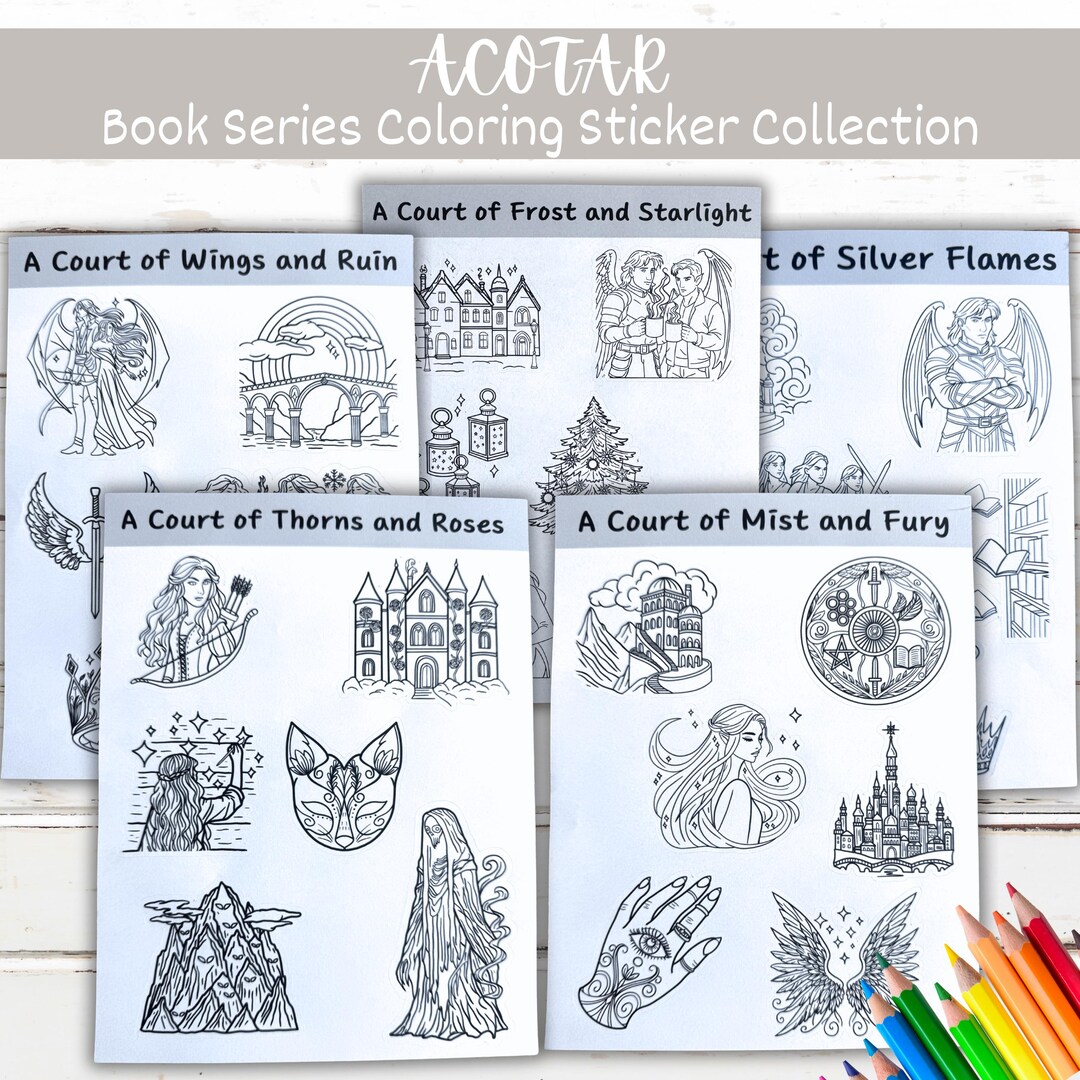 ACOTAR Inspired Coloring Stickers, Adult and Kids Stickers, Planner ...