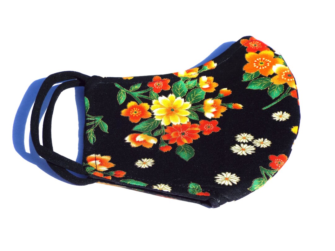 FACE MASK - Oriental Flower Face Mask With Filter - Triple Layer Mask ...