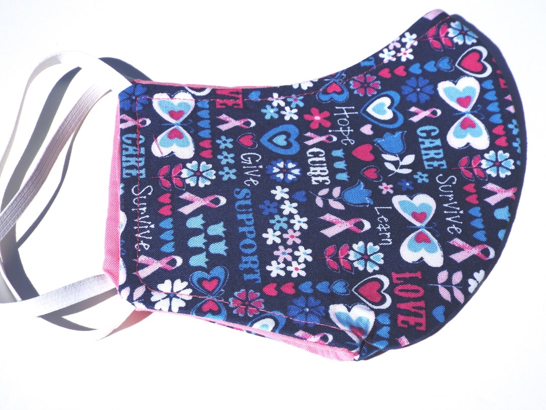 FACE MASK Breast Cancer Face Mask With Filter Hope & Cure Breast Cancer ...
