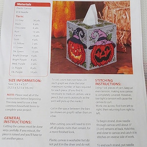 Mary Maxim Jack-o-lantern Tissue Box Cover Plastic Canvas Kit - Etsy
