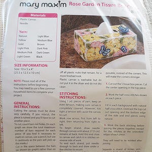 Mary Maxim Rose Garden Tissue Box Cover Plastic Canvas Kit - Etsy