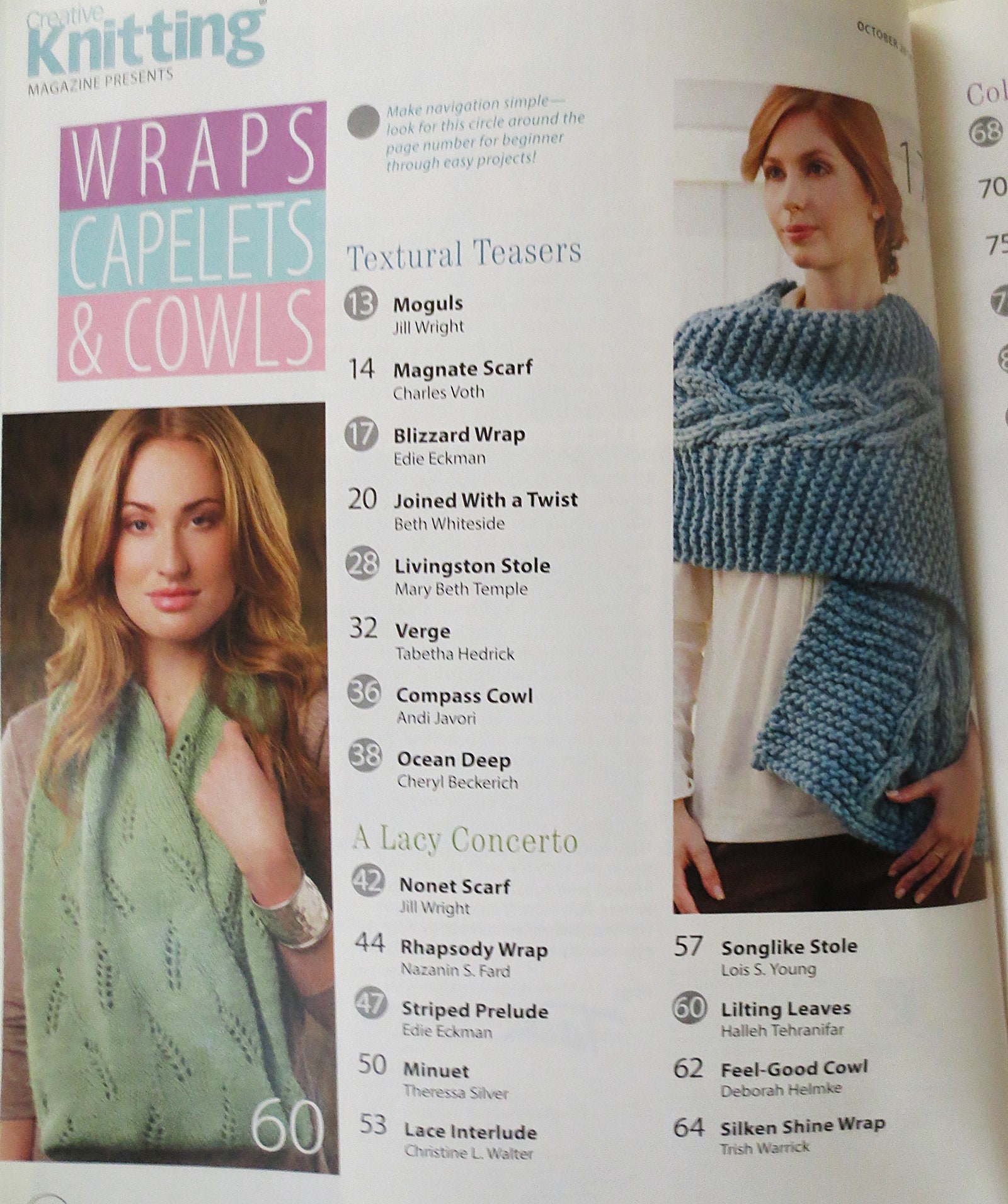 Creative Knitting Magazine Wraps, Capelets & Cowls October 2014 - Etsy
