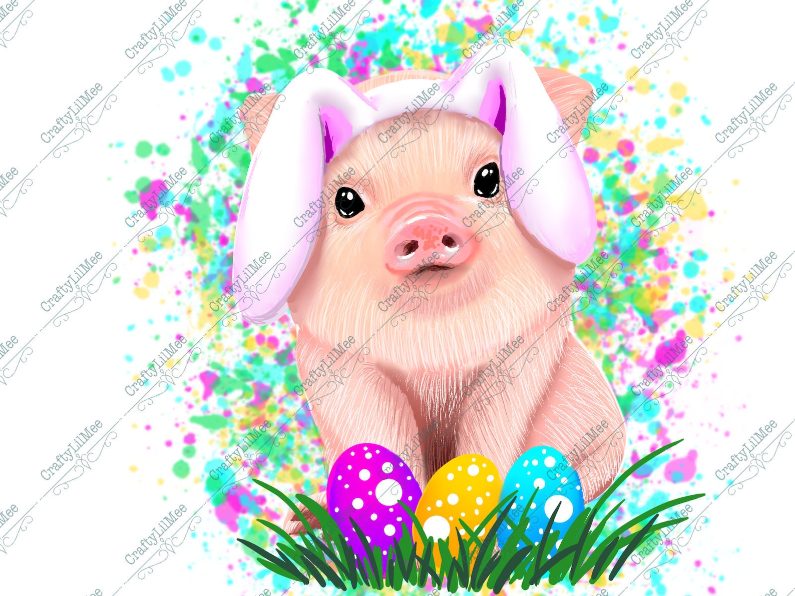 Easter Pig Girl Pig Boy Pig Colorful Runt Piglet Cute | Etsy