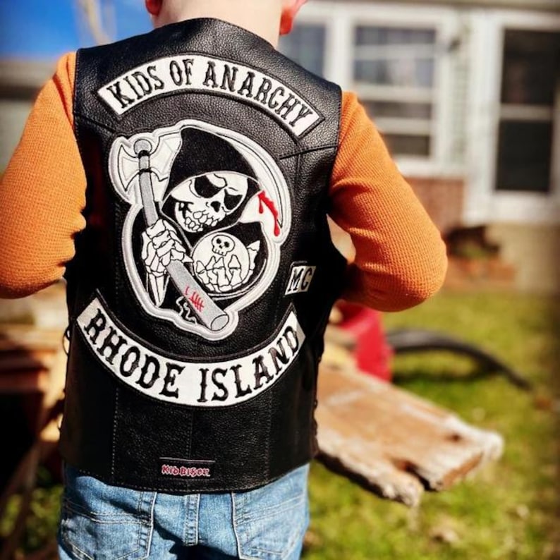 KIDS OF ANARCHY Leather Vest Includes Patch Set. Sons of Anarchy Fan ...